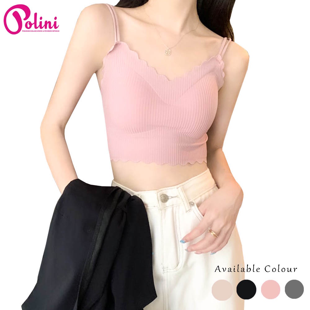 Jual POLINI Sport Bra Wanita Korean Bra Lace dengan Pad Busa Untuk Yoga ...