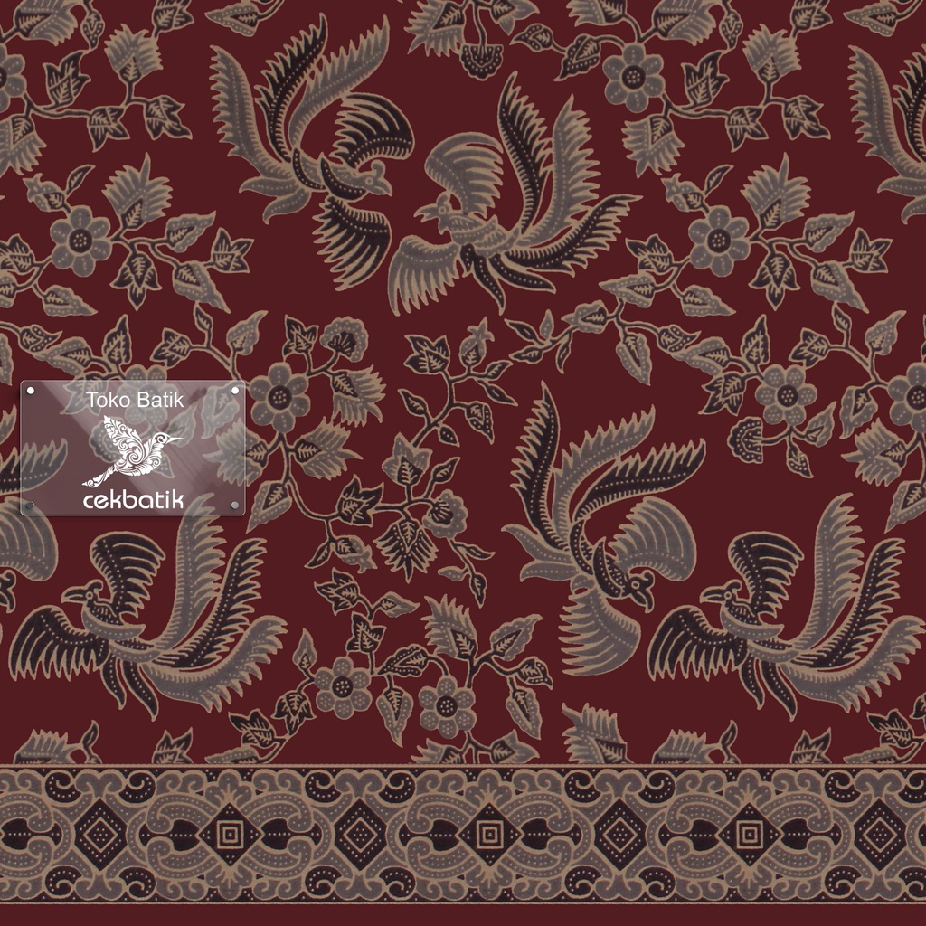 Jual kain batik - Kualitas Ekspor Motif Elegan Burung dan Bunga (Merah ...
