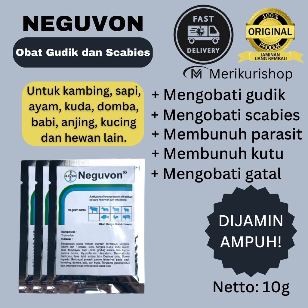 Jual Obat gudik kutu scabies serbuk peternakan neguvon | Shopee Indonesia