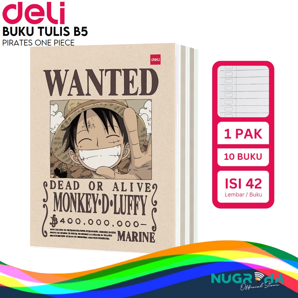 Jual Buku Tulis Sekolah DELI BOXY 42 Lembar – ONE PIECE 1 | Shopee ...