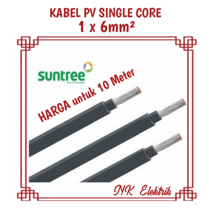 Jual Kabel PV 1x6mm 10m Kabel panel surya 6mm single core Suntree ...