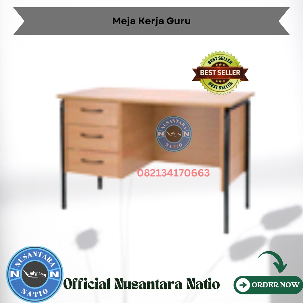 Jual Meja Kerja Guru, Multiplex 18mm Lapis HPL, 1200 x 600 x 750 mm ...