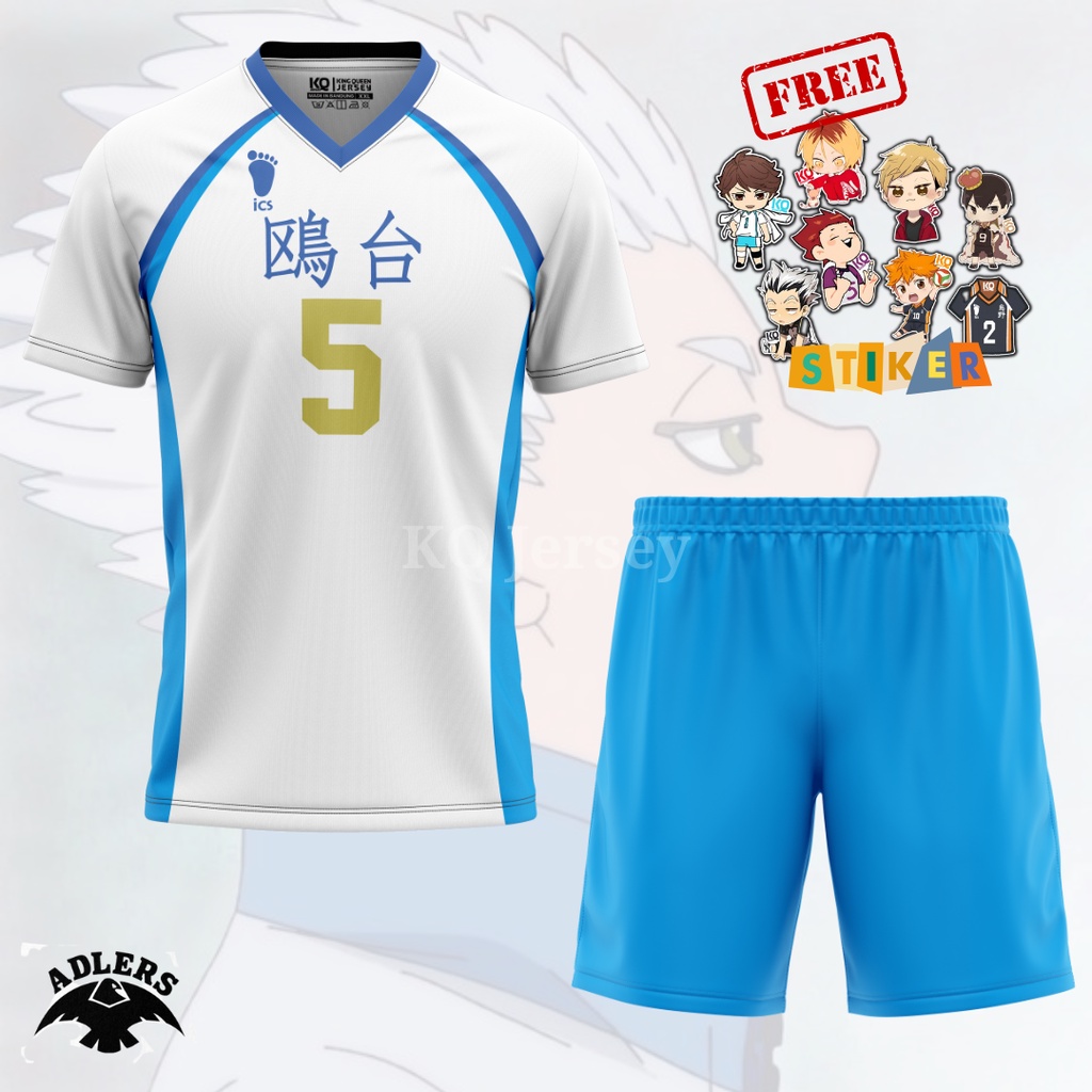 Jual KQ Jersey Haikyuu Biru Kamomedai Tim fullprint Anime Karasuno ...
