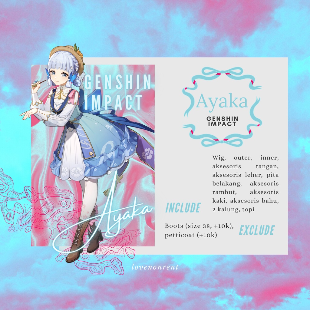 Jual Genshin Impact Kamisato Ayaka New Skin Springbloom Missive Costume ...