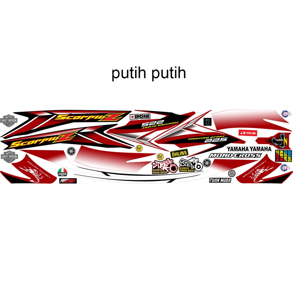 Jual Stiker striping scorpio Z 2005 warna merah | Shopee Indonesia