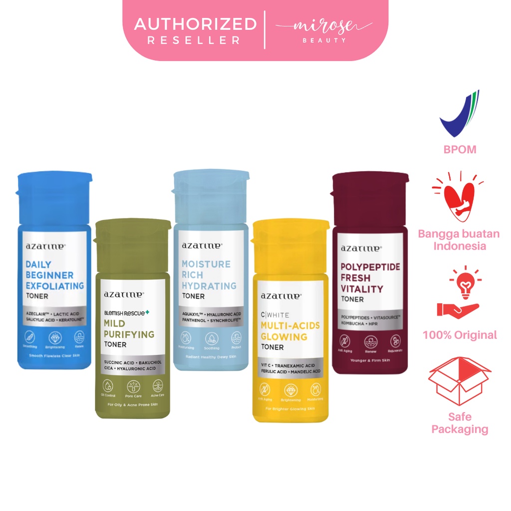Jual AZARINE Toner Daily Beginner Exfoliating | Moisture Rich Hydrating ...