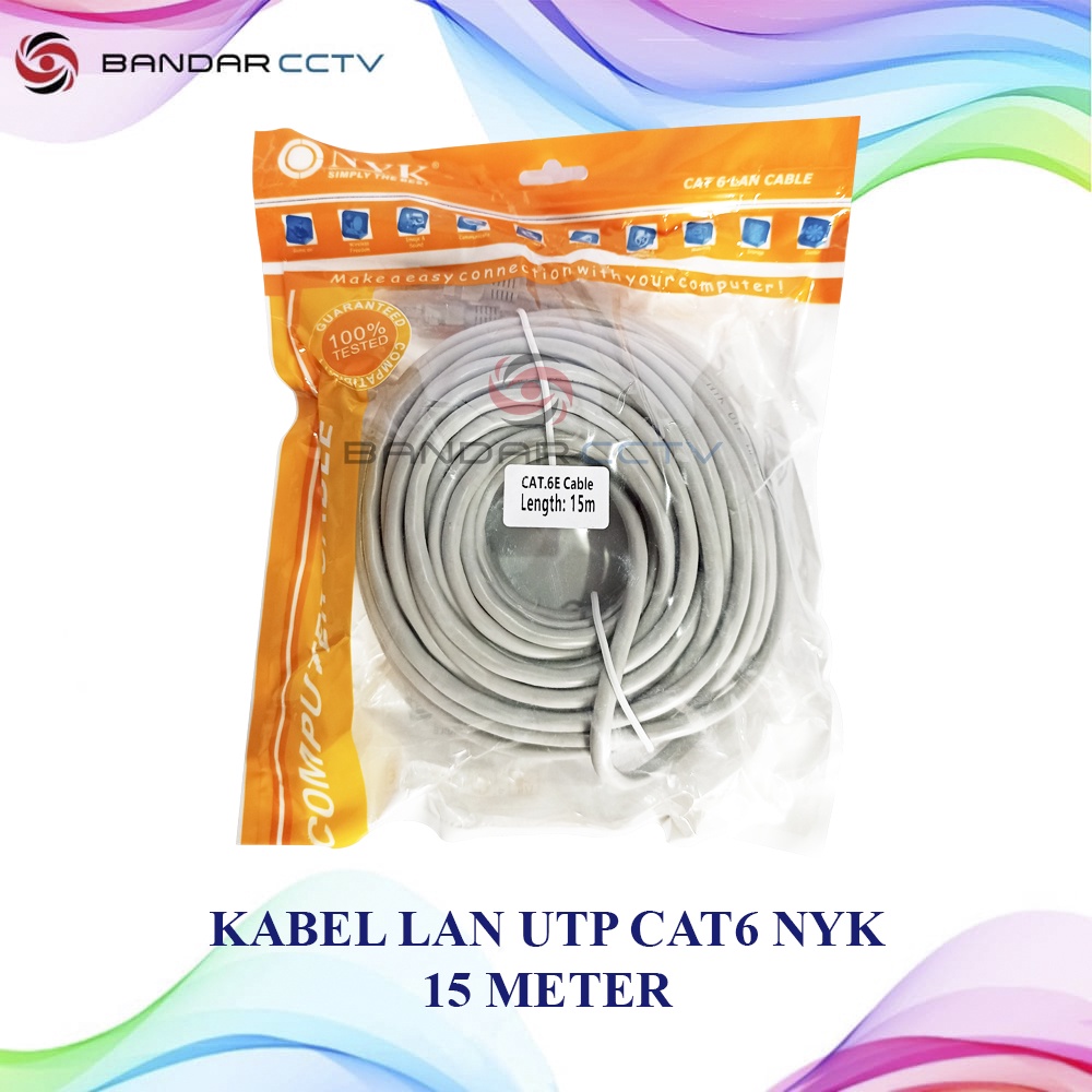 Jual KABEL LAN UTP CAT6 NYK RJ45 15 METER KABEL KOMPUTER ETHERNET ...