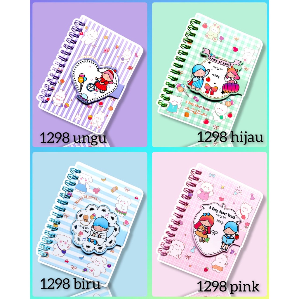 Jual GM- BINDER NOTEBOOK LUCU | CARTOON DIARY | MEMO MINI BINDER BOOK ...