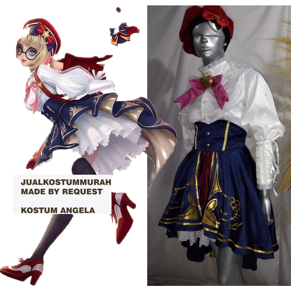 Jual Kostum Cosplay angela mobile legend hello kitty | Shopee Indonesia