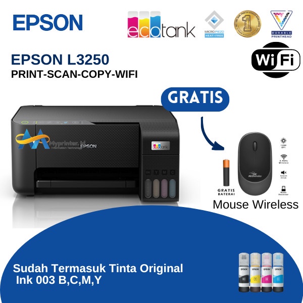 Jual EPSON ECOTANK L3250 A4 WI-FI ALL-IN-ONE INK TANK PRINTER - NEW ORIGINAL | Shopee Indonesia