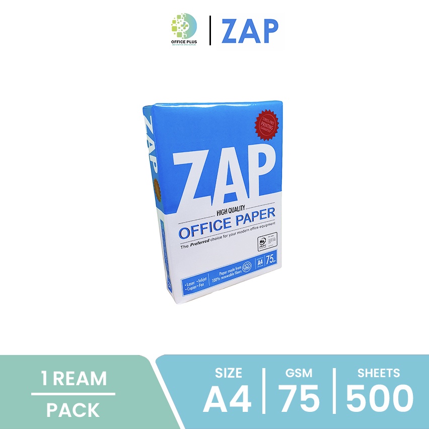 Jual ZAP Kertas HVS A4 75 gsm Ecer 1 Rim 500 Lembar | Shopee Indonesia