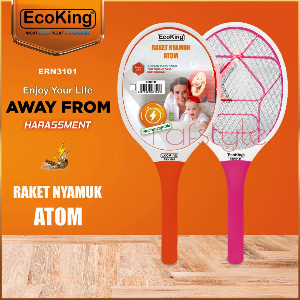 Jual RAKET NYAMUK ERN 3101 ATOM ECOKING | Shopee Indonesia