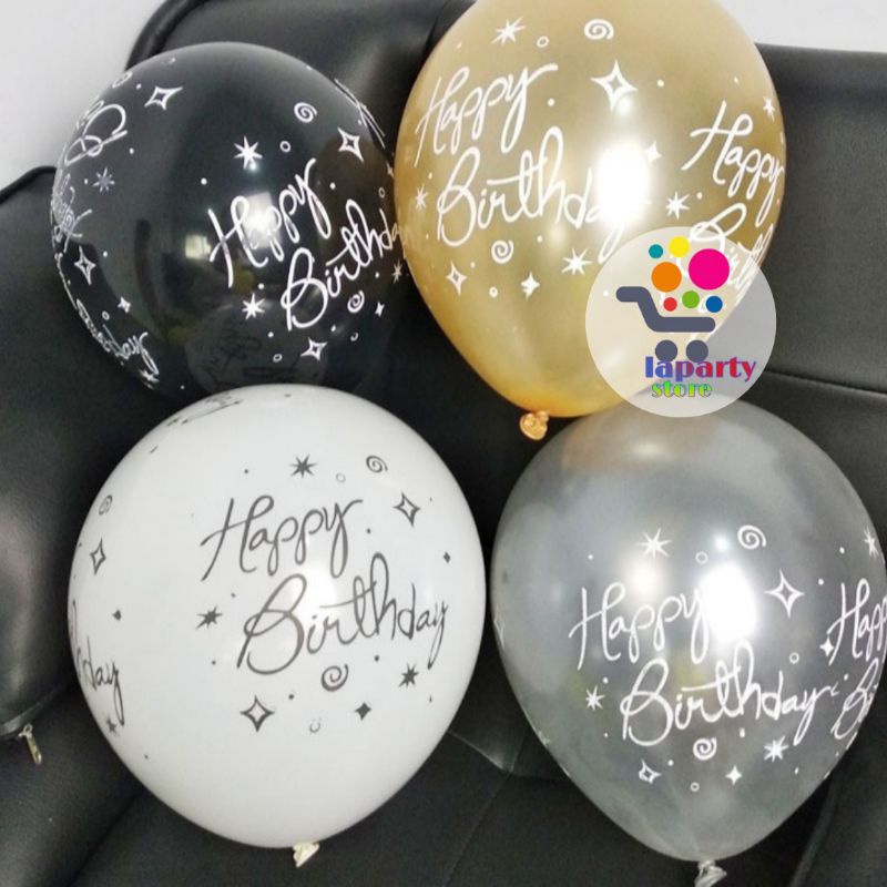 Jual Balon Latex Happy Birthday / Balon Happy Birthday Per pack Isi 100 ...