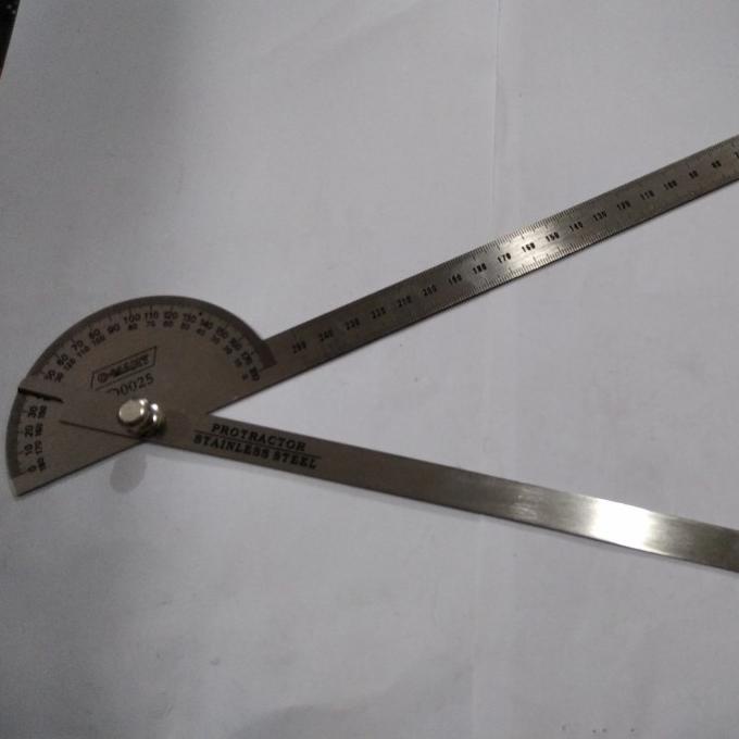 Jual Busur Derajat Cmart Penggaris Stainless Steel Protactor 25 Cm ...