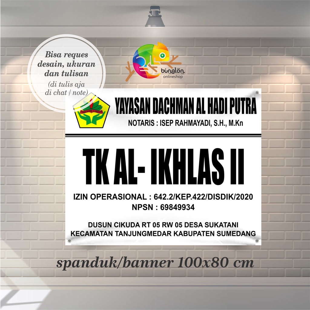 Jual Spanduk, Banner Plang TK, PAUD, KOBER, Plang PGRI, Plang Posko ...