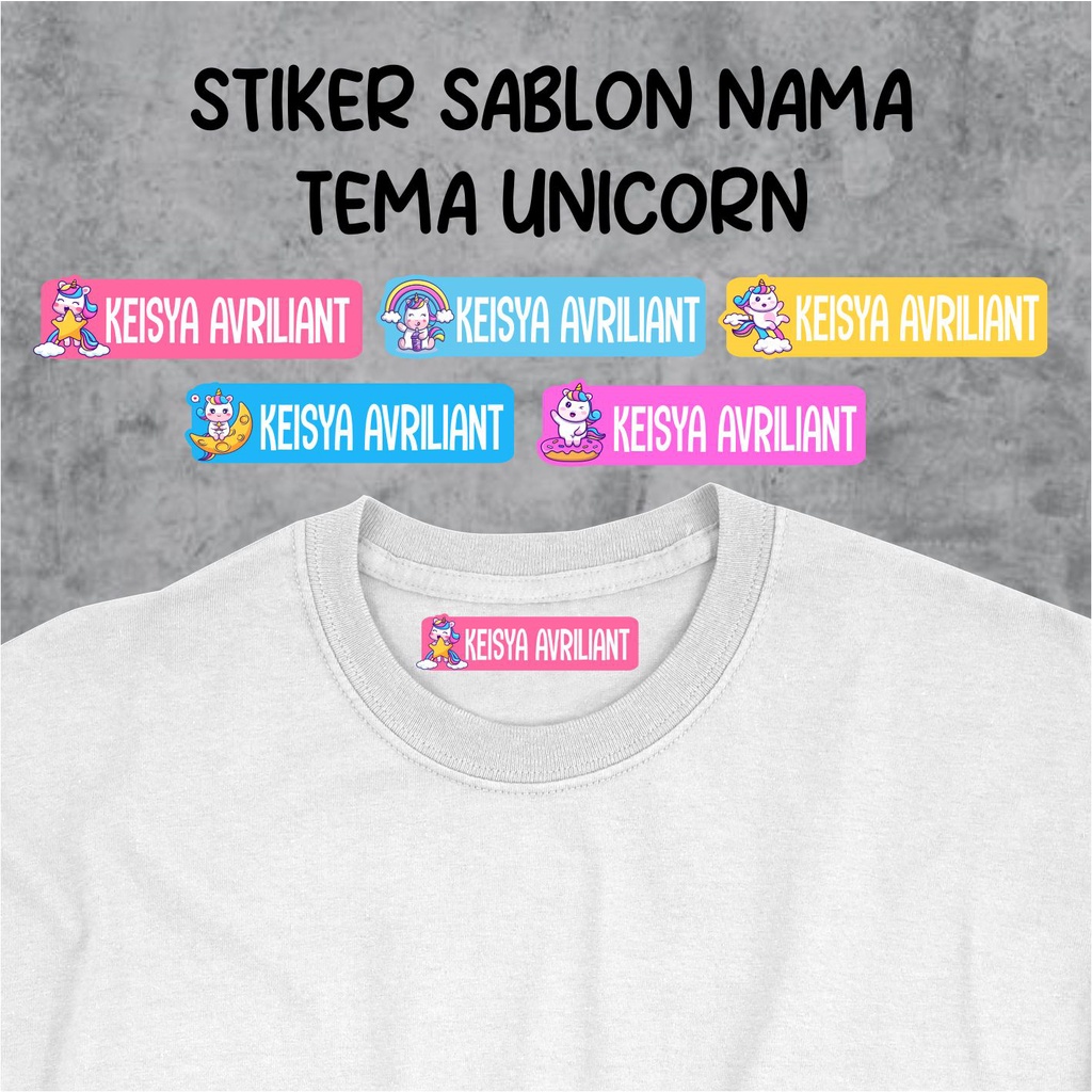 Jual Sticker Label Nama Kain Baju Kaos Sablon Setrika Sticker Iron Tema ...