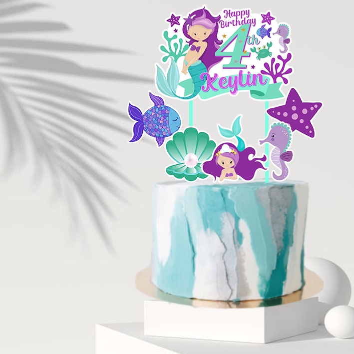 Jual Mermaid Tosca Ungu Topper Cake Birthday / Hiasan Kue Ulang Tahun ...