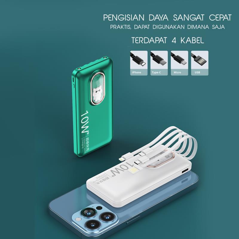 Jual Power Bank Fast Charging Lucu Karakter Kucing 10000mAH Display LED ...