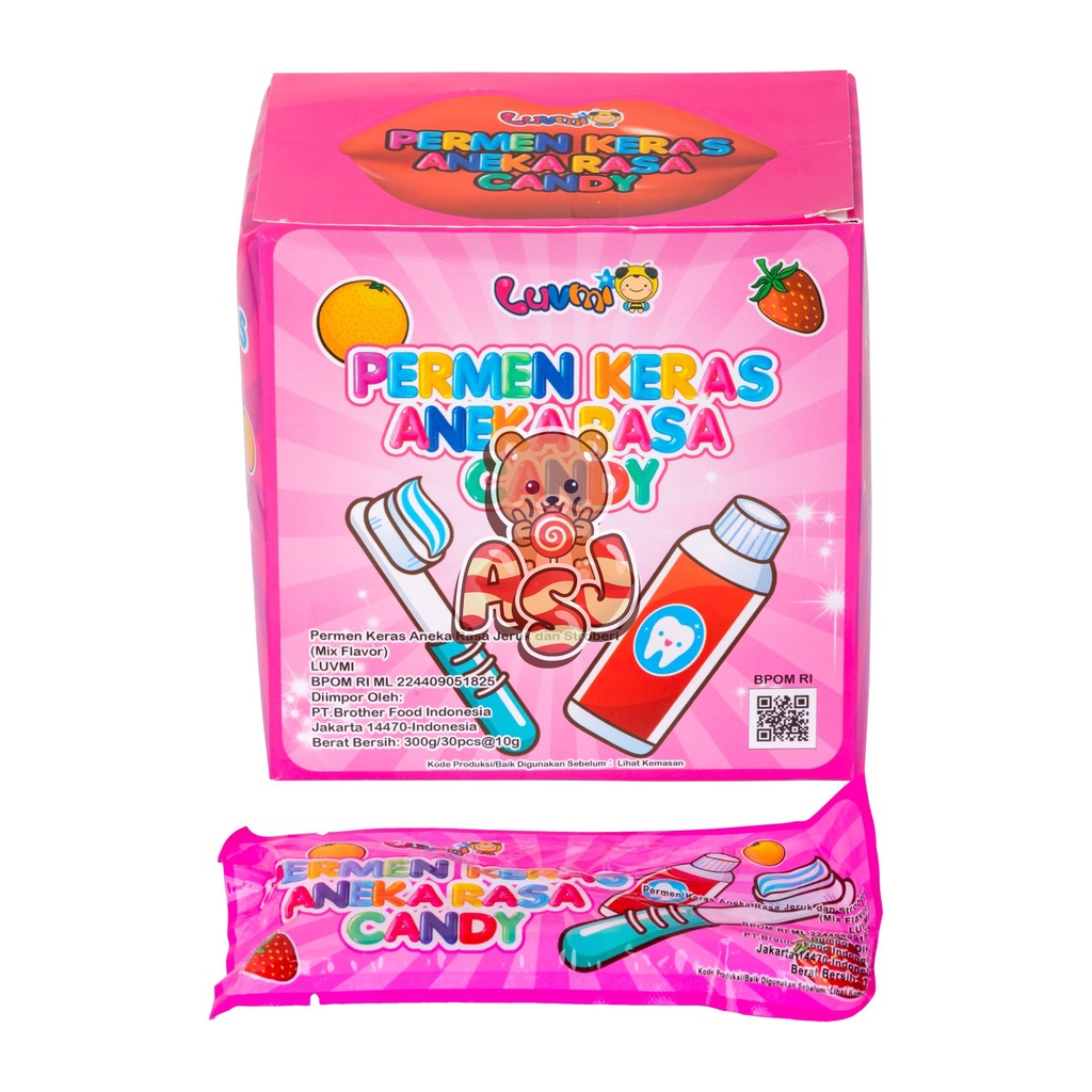 Jual LUVMI PERMEN KERAS PASTA GIGI ISI 30 X 10 GR | Shopee Indonesia