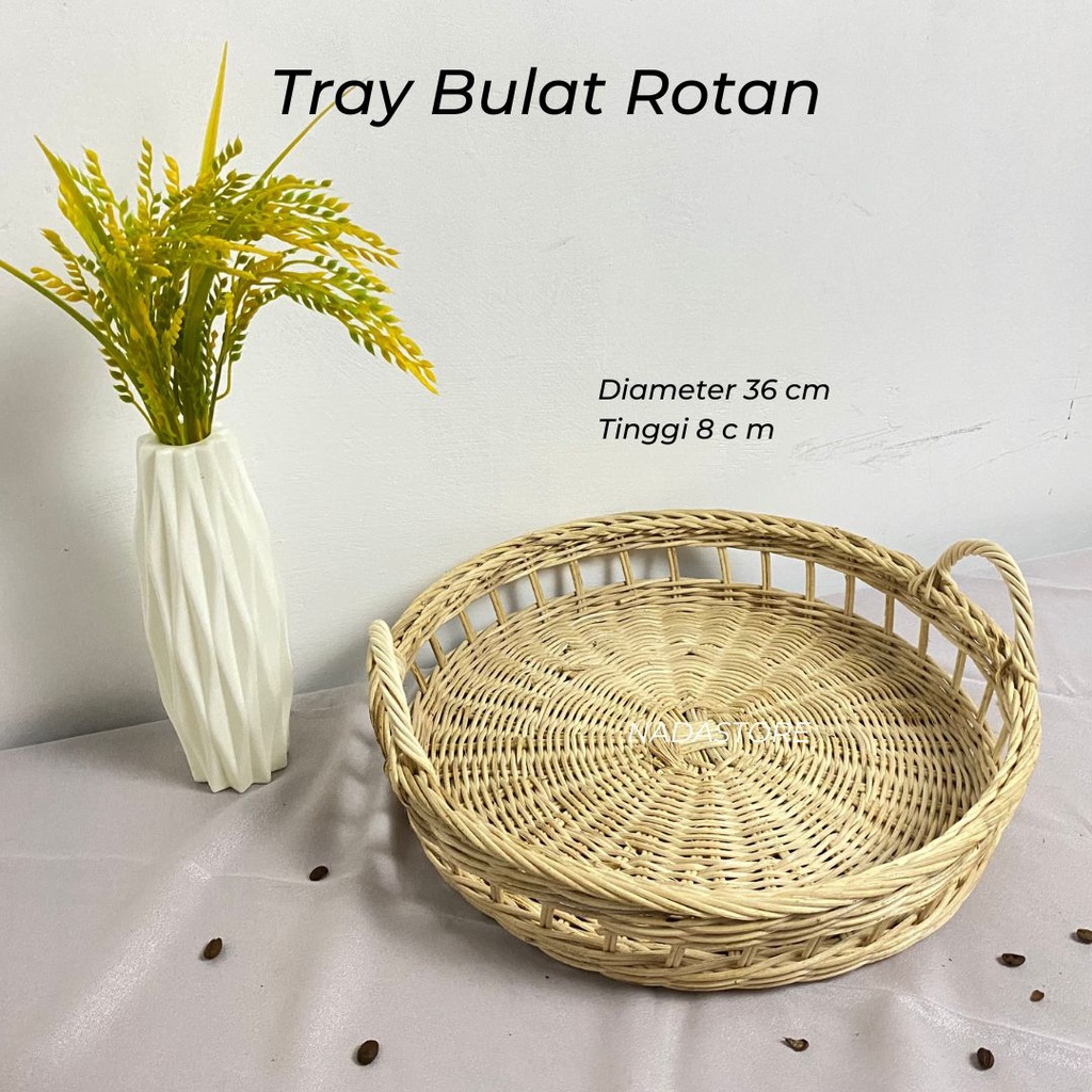 Jual NAMPAN BULAT ROTAN / TRAY BULAT ROTAN RUSTIC / TRAY SESERAHAN ...