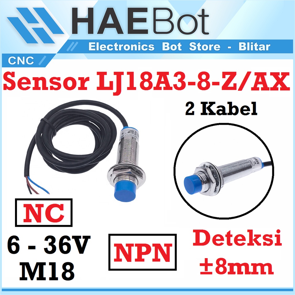 Jual [HAEBOT] Inductive Proximity Sensor Induktif NPN NC 8mm LJ18A3-8-Z/AX 6-36V DC LJ18A3 8 Z ...