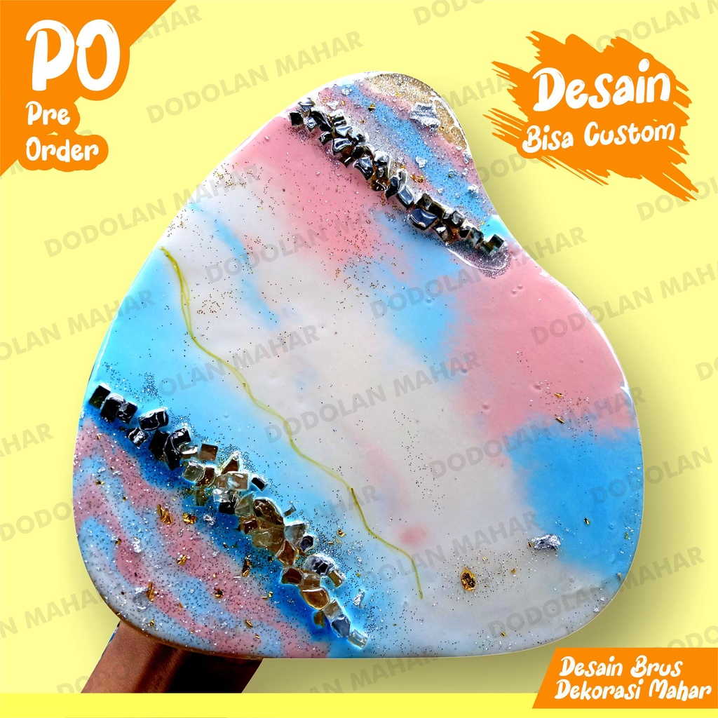 Jual Dekorasi Mahar Resin Bentuk Tetes Air Desain Bisa Custom