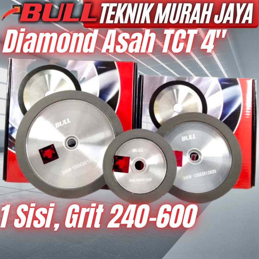 Jual BULL Diamond Asah TCT Tebal 4" Grit 240 Grit 400 Grit 600 Red 1 ...