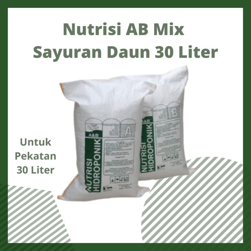 Jual Pupuk Hidroponik Nutrisi AB Mix Sayuran Daun 30 Liter | Shopee ...
