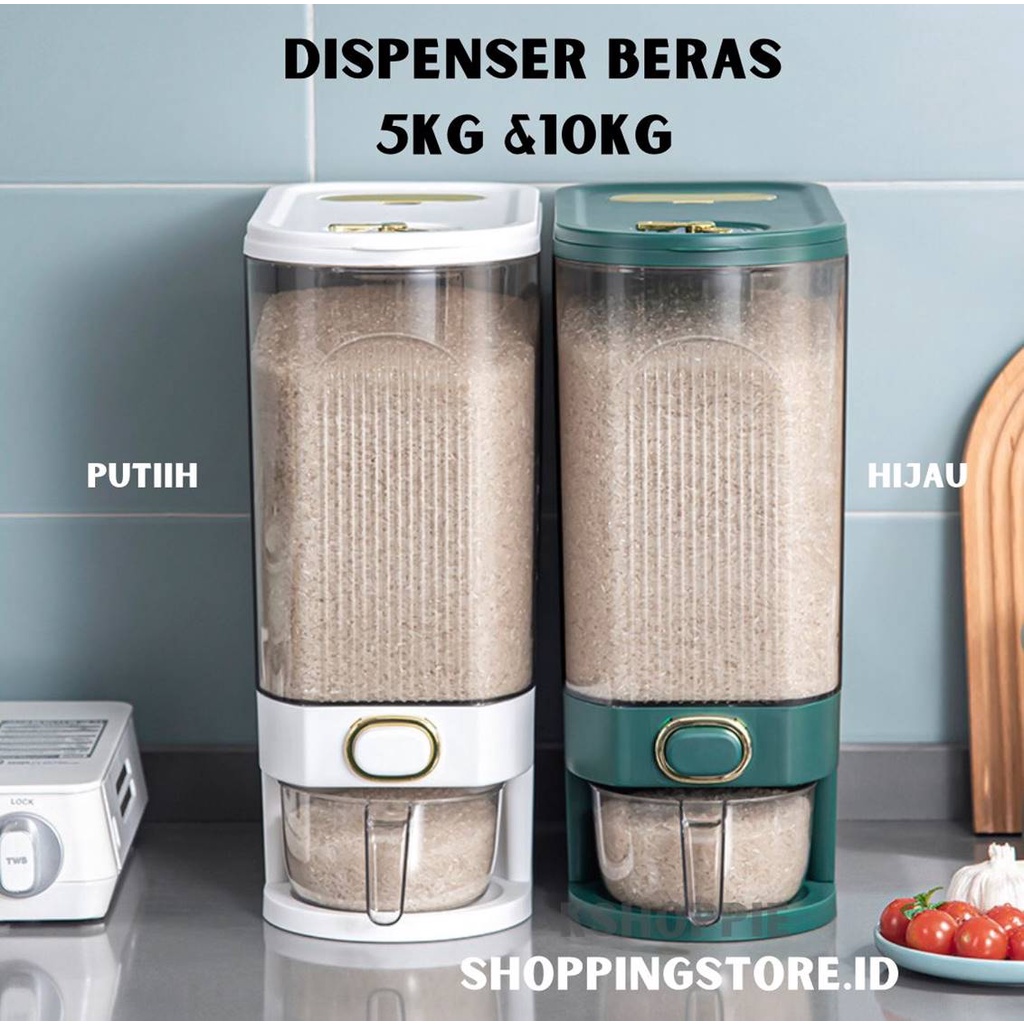 Jual Dispenser Beras / Tempat Beras / Wadah Beras 5kg & 10kg | Shopee Indonesia