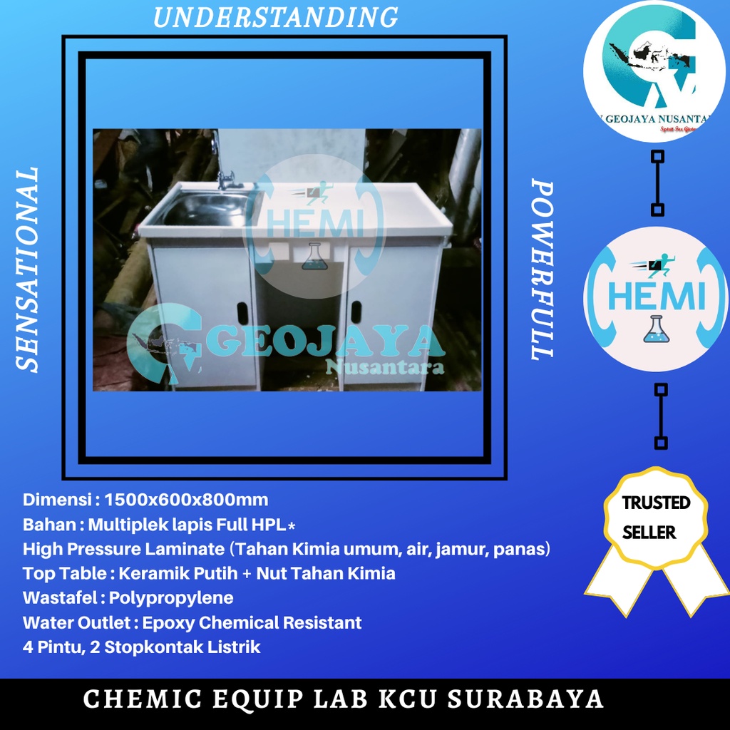 Jual Meja Demonstrasi Laboratorium 150 with Sink MURAH MEJA LAB ...