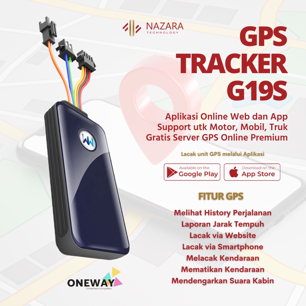 Jual GPS Tracker Motor Mobil OneWay OW-G19S [2G] | Shopee Indonesia