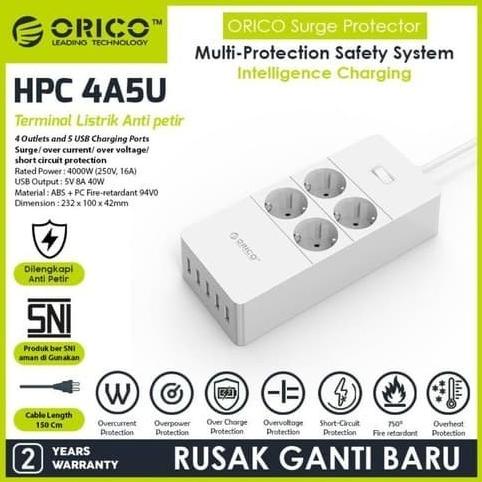Jual Terlaris!! Terminal Listrik Orico 4 Port & 5 Port Usb Hpc-4A5U ...