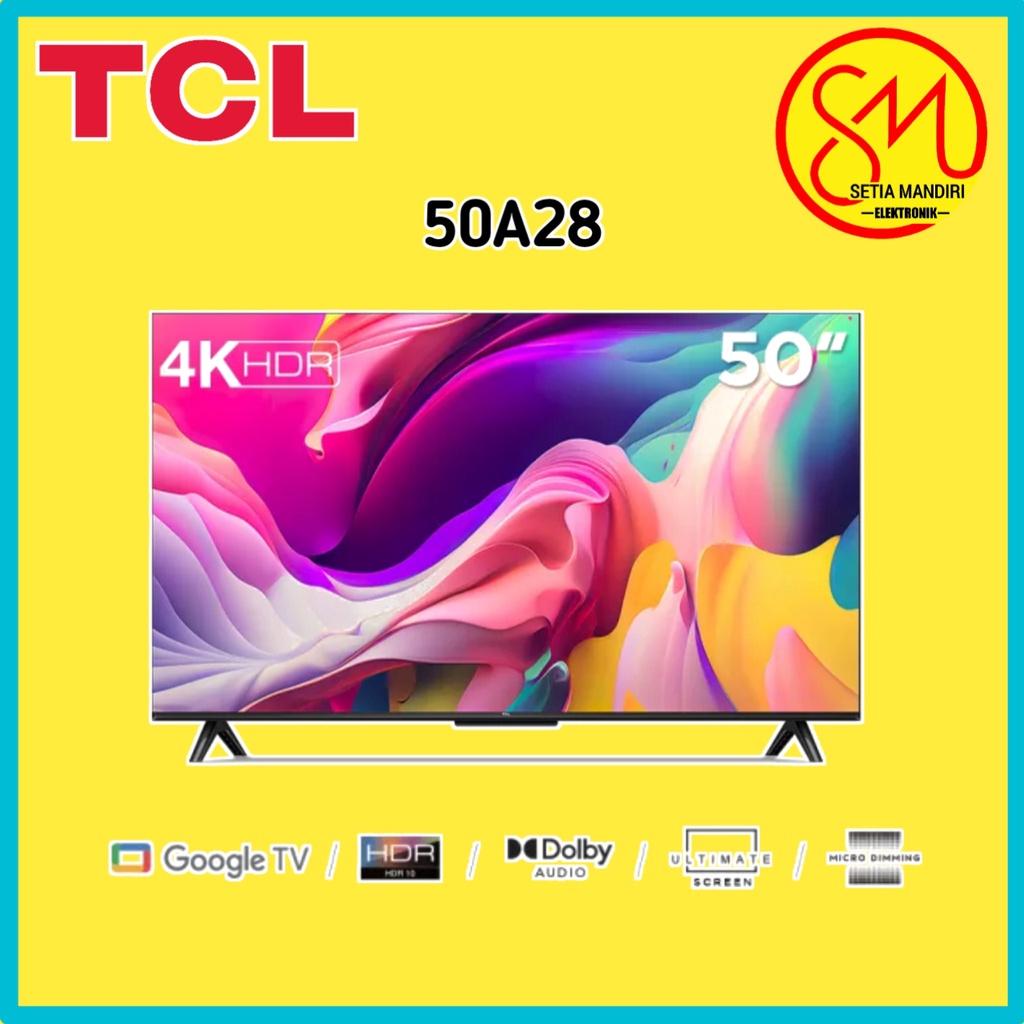 Jual TCL 50A28-50 inch Google TV 4K UHD HDR 10 Tonton Dimming - Dolby ...