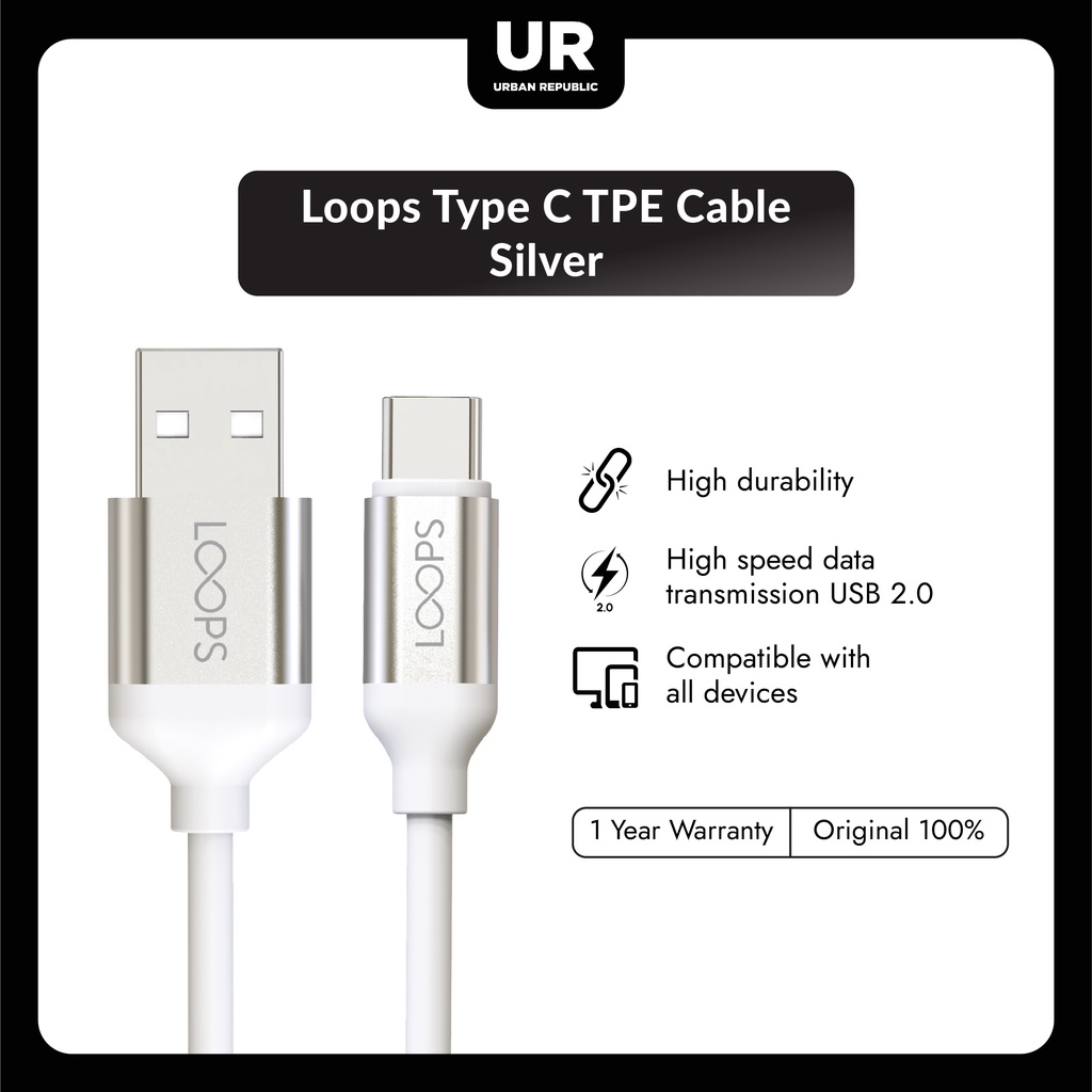 Jual Loops Type C TPE Cable - Silver | Shopee Indonesia