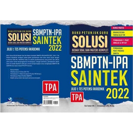 Jual JILID 1 Buku Guru - SOLUSI SBMPTN Jilid 1: Tes Potensi Akademik ...