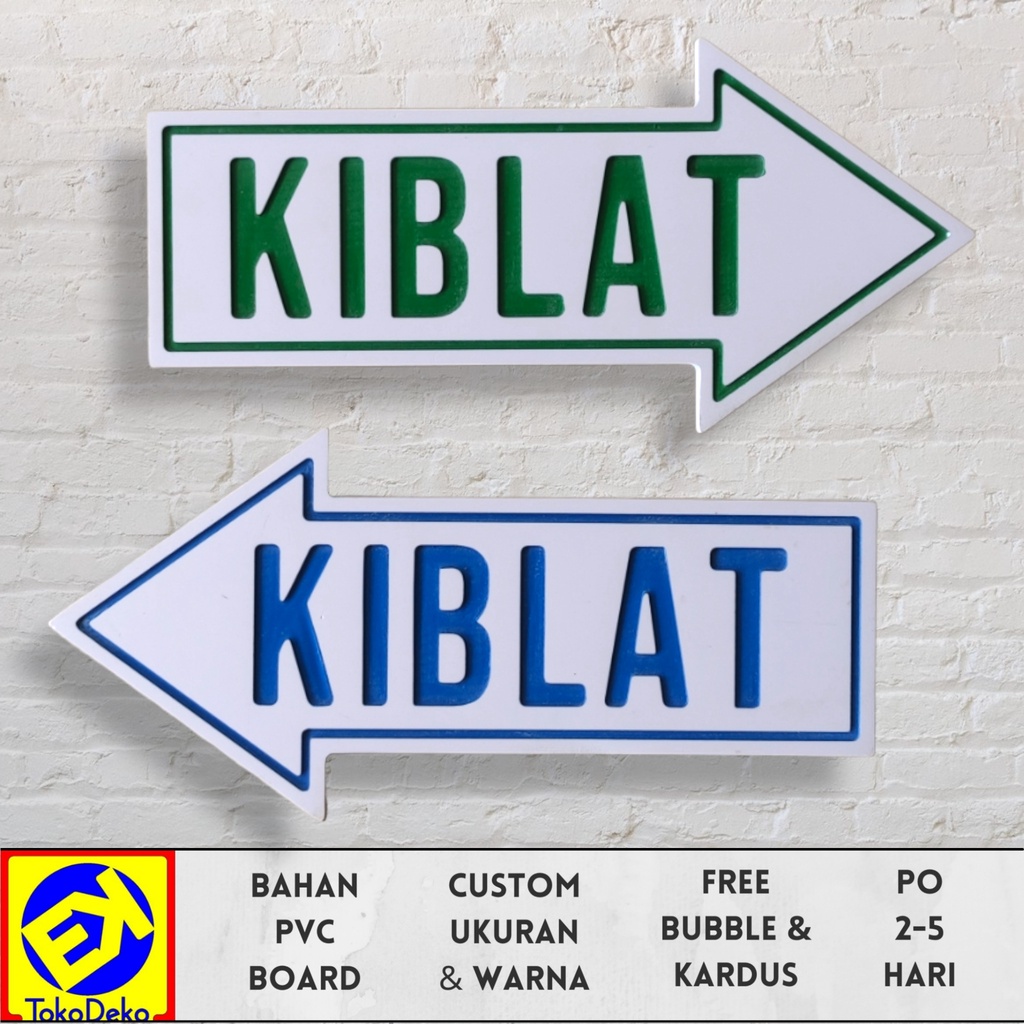 Jual Dekorasi Hiasan Dinding Papan Tulisan Sign Board Arah Kiblat ...