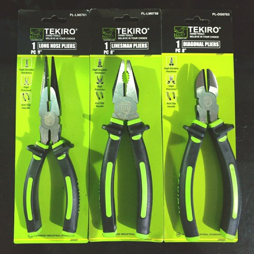 Jual TEKIRO Tang Potong Tang Kombinasi Kabel 6 7 8 inch Linesman ...