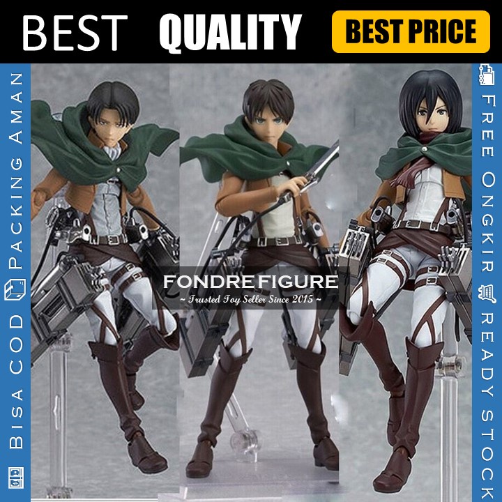 Jual FIGMA 213 LEVI ATTACK ON TITAN AOT EREN MIKASA 203 207 SOLDIER MAX ...