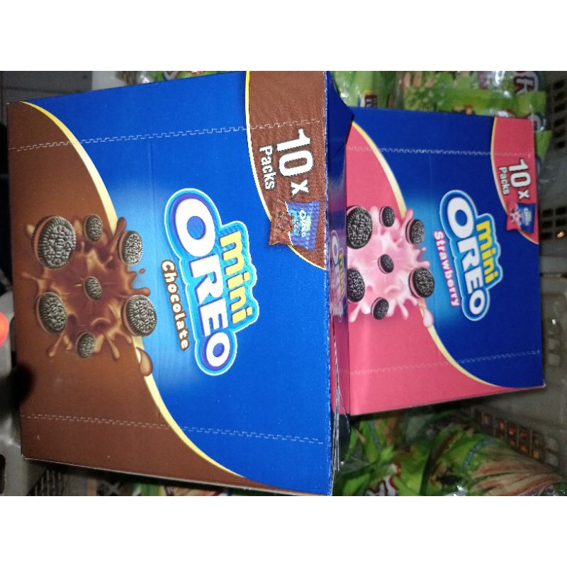 Jual Mini Oreo Chocolate And Strawberry 1 Box Isi 10pcs Shopee Indonesia
