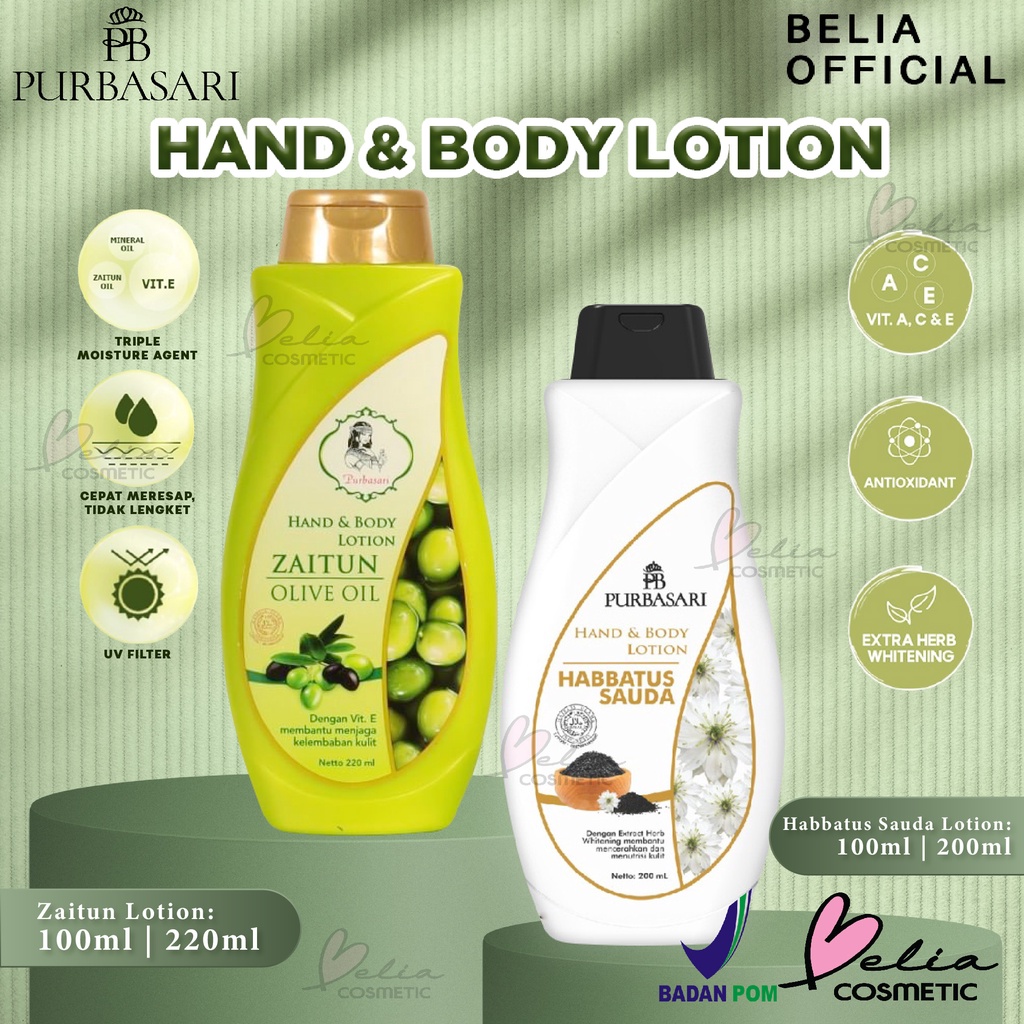 Jual BELIA PURBASARI Hand & Body Lotion Zaitun & Habbatus Sauda 100ml ...