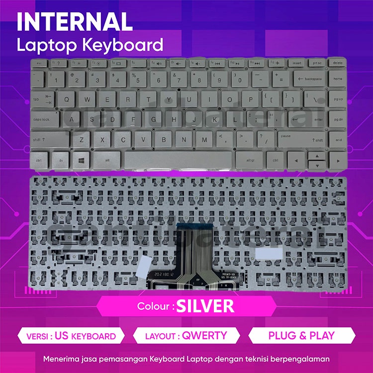 Jual Keyboard Hp 14s-DQ0508Tu 14s-DQ2622Tu 14s-DQ2518Tu silver | Shopee ...