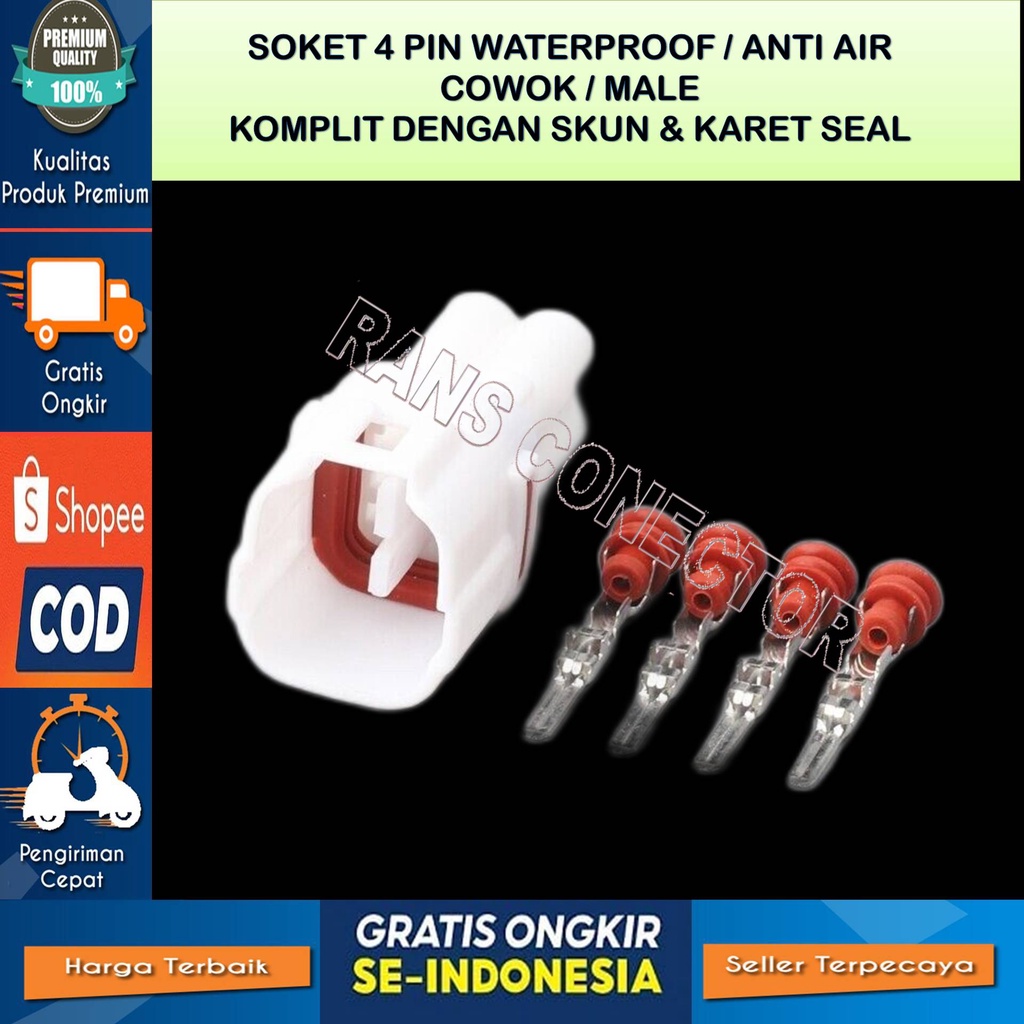 Jual SOKET 4 PIN MALE SOCKET WATERPROOF- SOKET DLC Yamaha Diagnostic ...