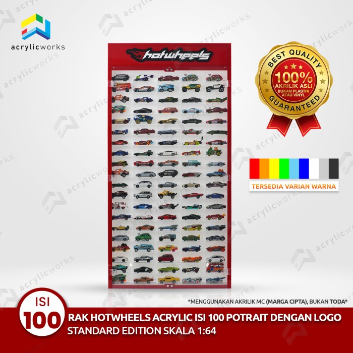 Jual Rak Hotwheels Akrilik Isi 100 - Standard Potrait Edition Skala 1: ...
