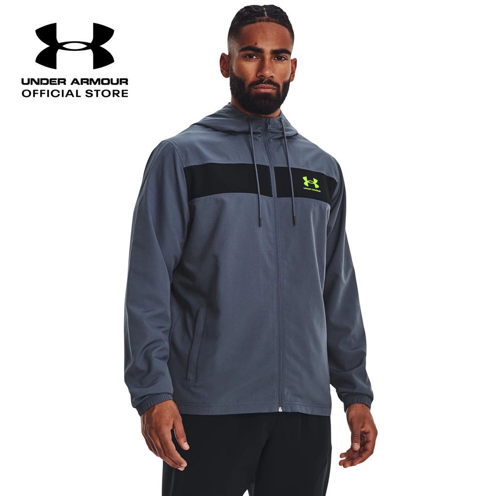 Jual Under Armour Mens Training Jaket Windbreaker Sportstyle Pria Abu ...