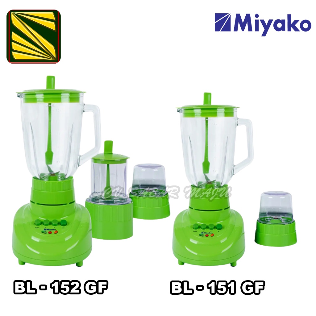 Jual Miyako Blender Kaca 152GF (3 in 1 ) 151GF (2 in 1), Hijau 1.5L ...