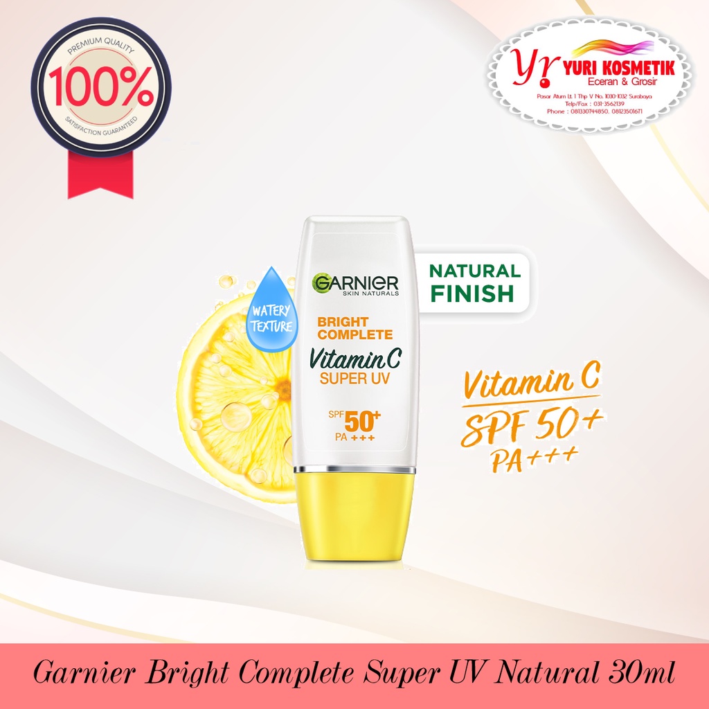 Jual Garnier Bright Complete Super UV Sunscreen SPF50+ PA++++ 30ml ☘ ...