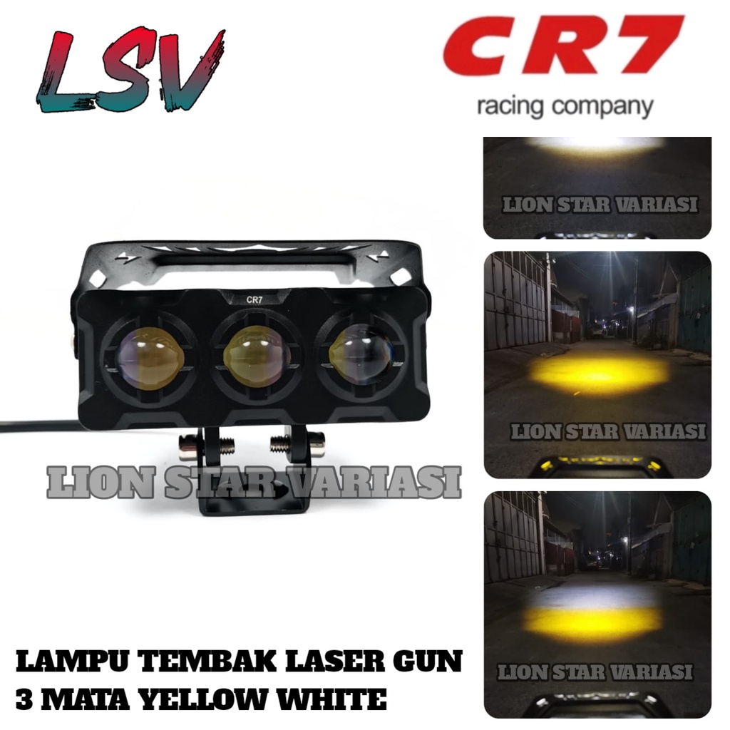 Jual Lampu Tembak Sorot LED Laser Gun 3 Mata Lampu Laser Gun Foglamp ...