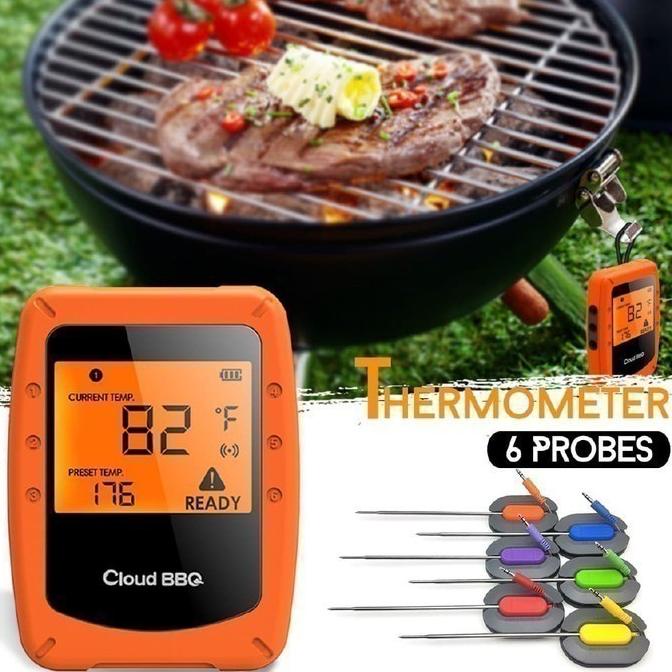 Jual Smart Bluetooth Thermometer 6 Probes Digital Bbq Kitchen Grill ...