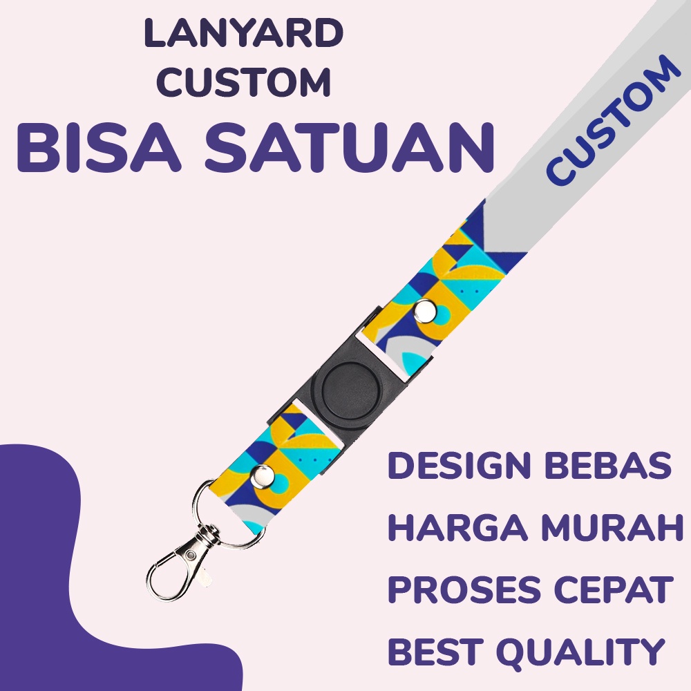 Jual [CUSTOM SATUAN] Custom Lanyard id card printing full 2 sisi ukuran ...