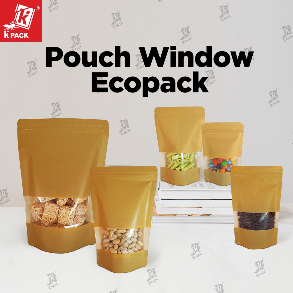 Jual (50 pcs) Standing Pouch Window Litho 13x20 cm 250 gr / 14x23 cm ...